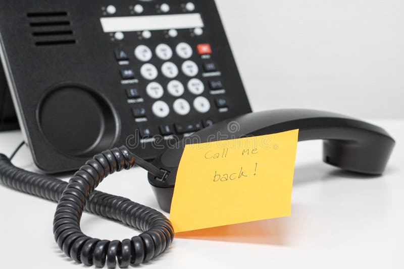 Calling Back Message on IP Phone Headset Stock Image - Image of back ...