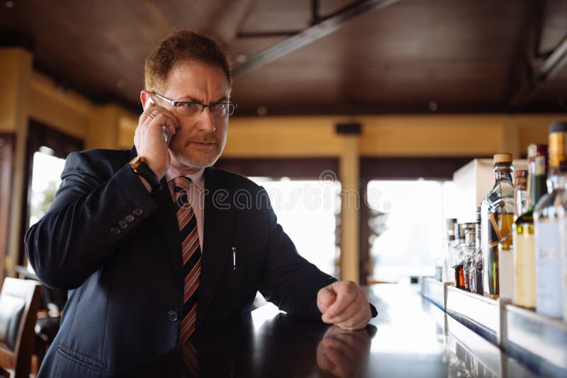 Calling from the bar stock photo. Image of entrepreneur - 53068314