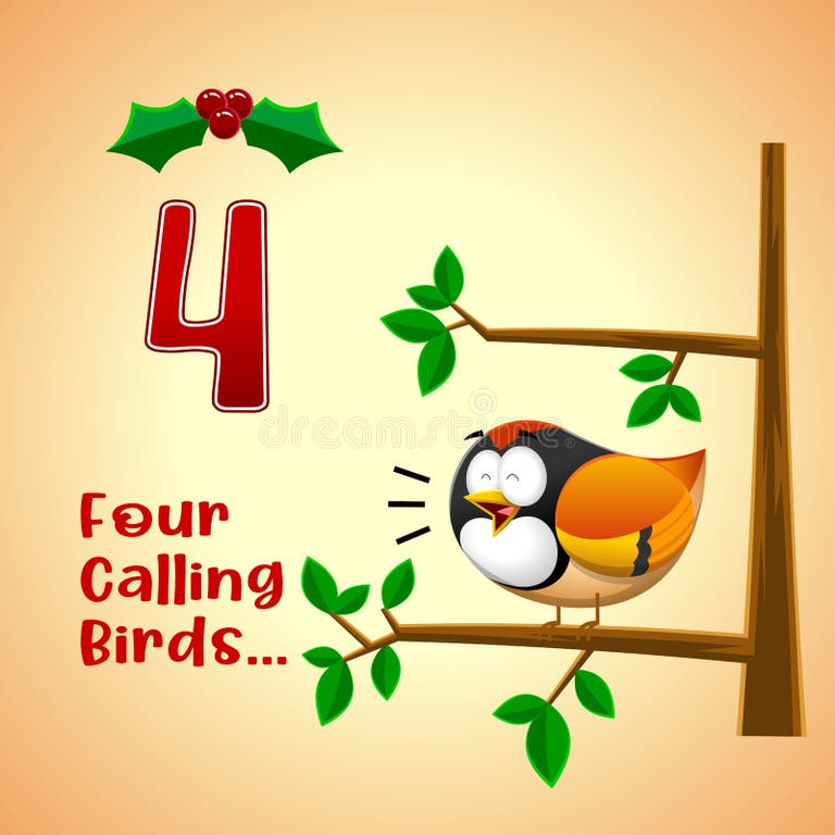 4 Calling Birds Stock Illustrations – 9 4 Calling Birds Stock ...