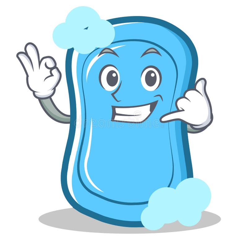 Calling Blue Soap Character Cartoon Stock Vector - Illustration of ...