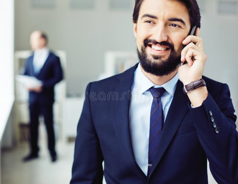 Calling businessman stock photo. Image of adult, successful - 68673702