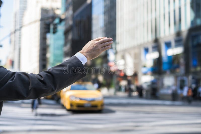 Calling a cab in NYC stock image. Image of business - 228618185