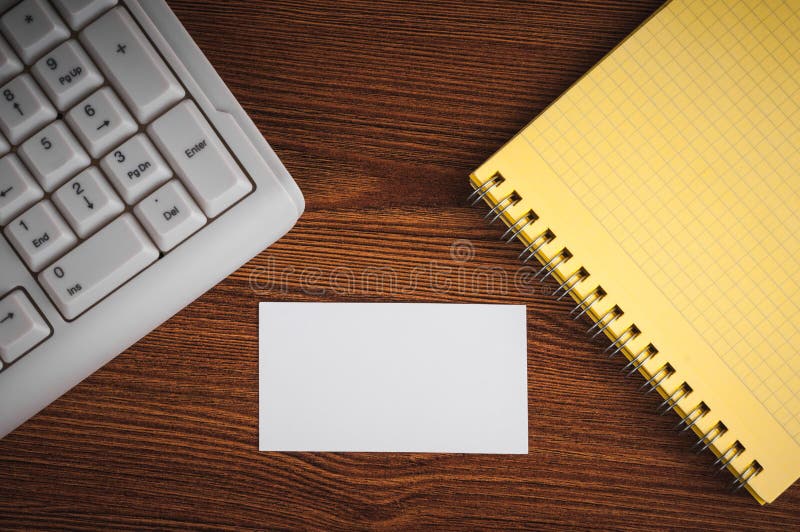 Calling Card on the Wooden Desk Stock Photo - Image of finance, write ...