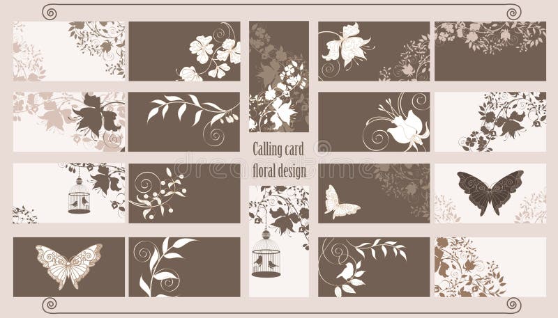 Calling cards set stock illustration. Illustration of frame - 21011459