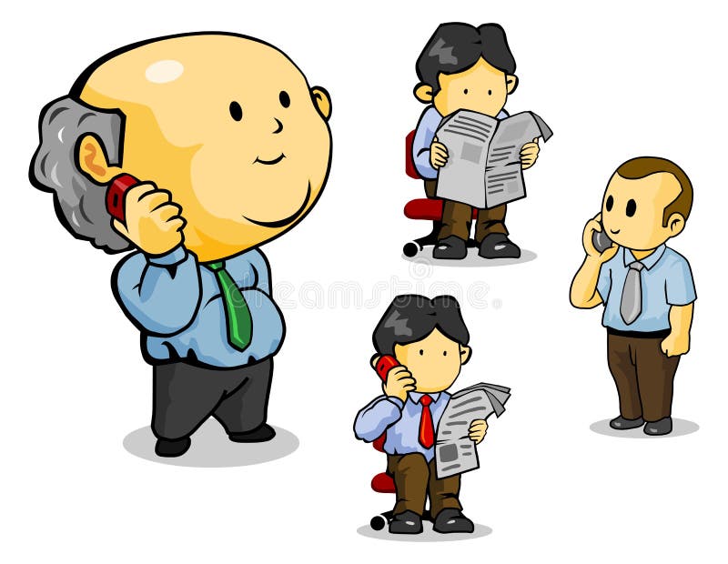 Boss Playing with Employees Stock Illustration - Illustration of leader ...