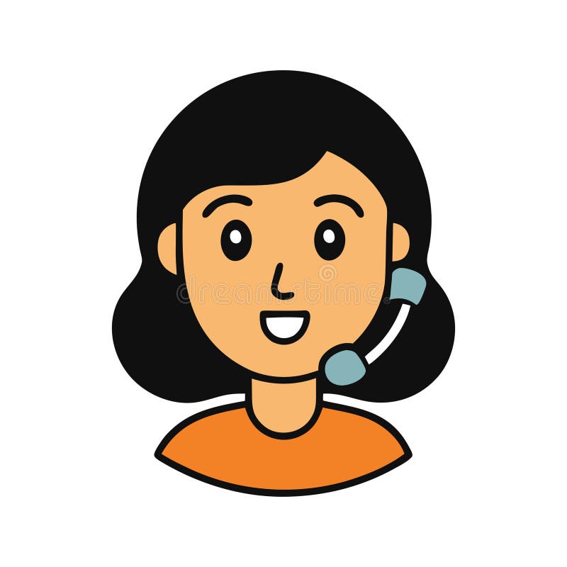 Calling Female Head Vector Stylish Communication-Themed Illustrations ...