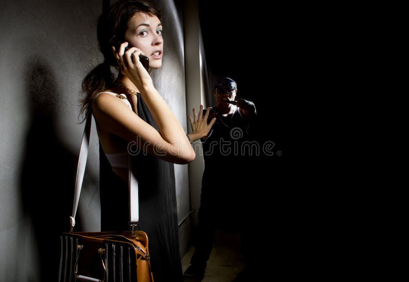 Calling 911 for Help stock photo. Image of dark, afraid - 56216516