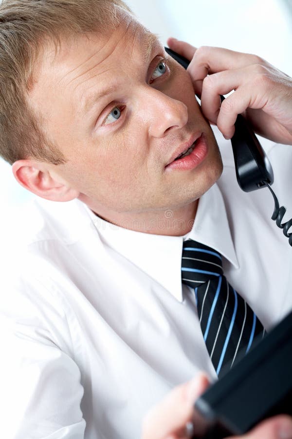 Calling man stock photo. Image of holding, leader, employee - 15220114