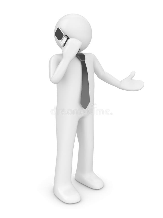 Calling man with tie stock illustration. Illustration of manager - 12495886