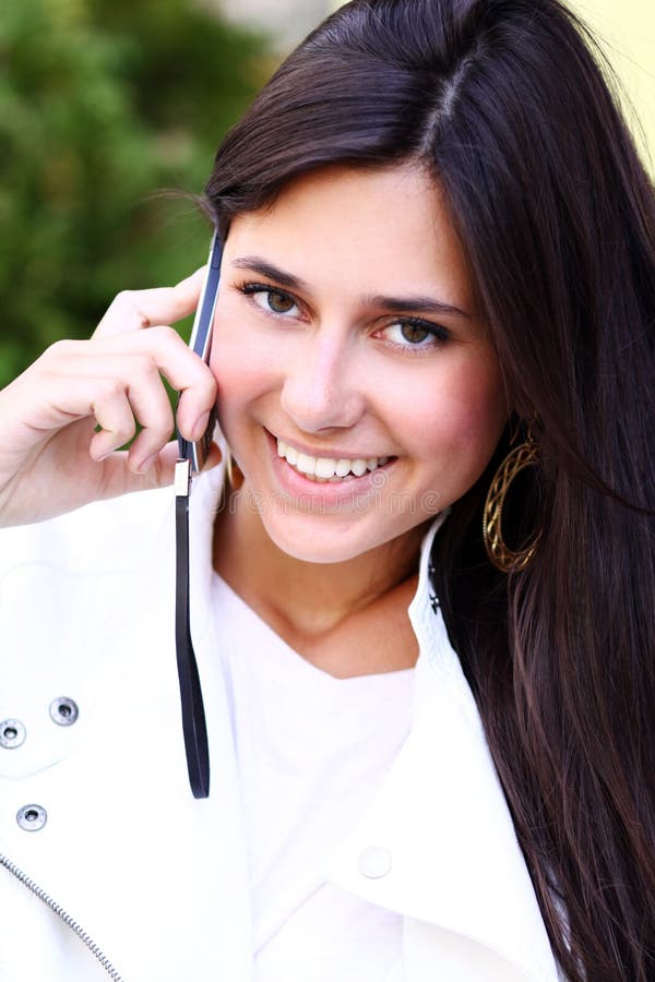 Calling by phone stock image. Image of cheerful, closeup - 13784553
