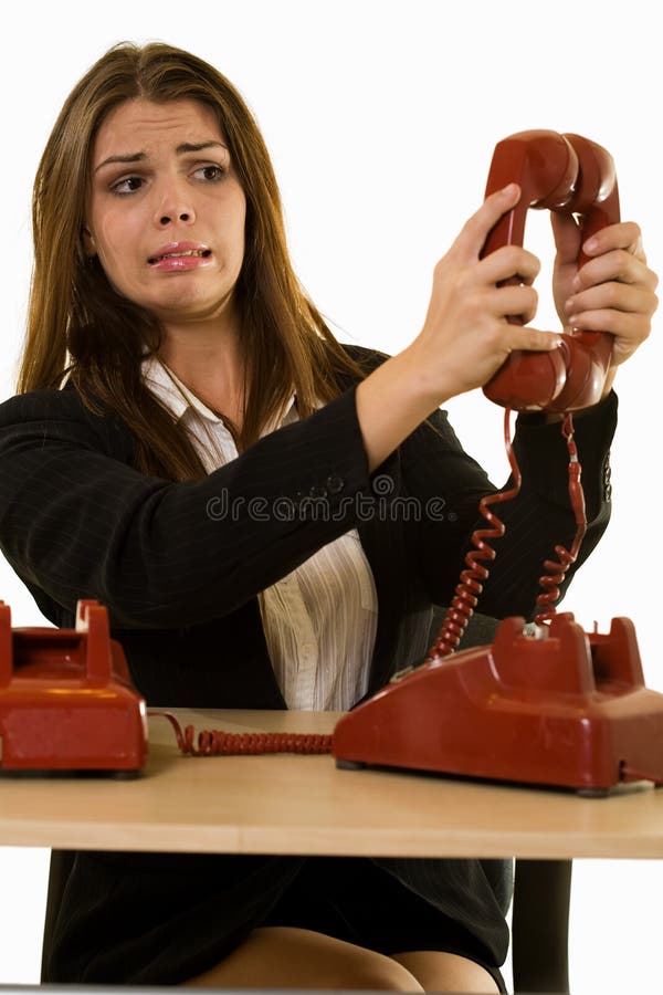 Calling on the phone stock image. Image of portrait, operator - 8296509