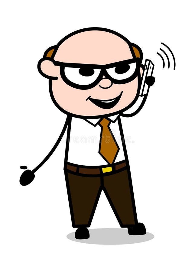 Boss is Calling on the Phone - Vector Drawing of a Ringing Mobile Phone ...