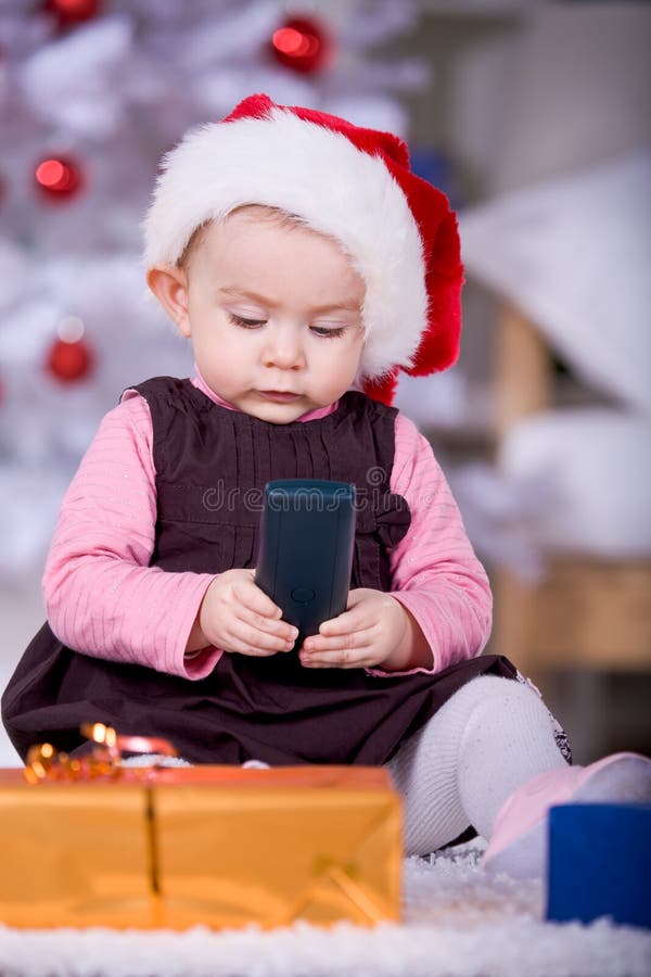 Calling Santa stock image. Image of call, claus, girl - 18802019