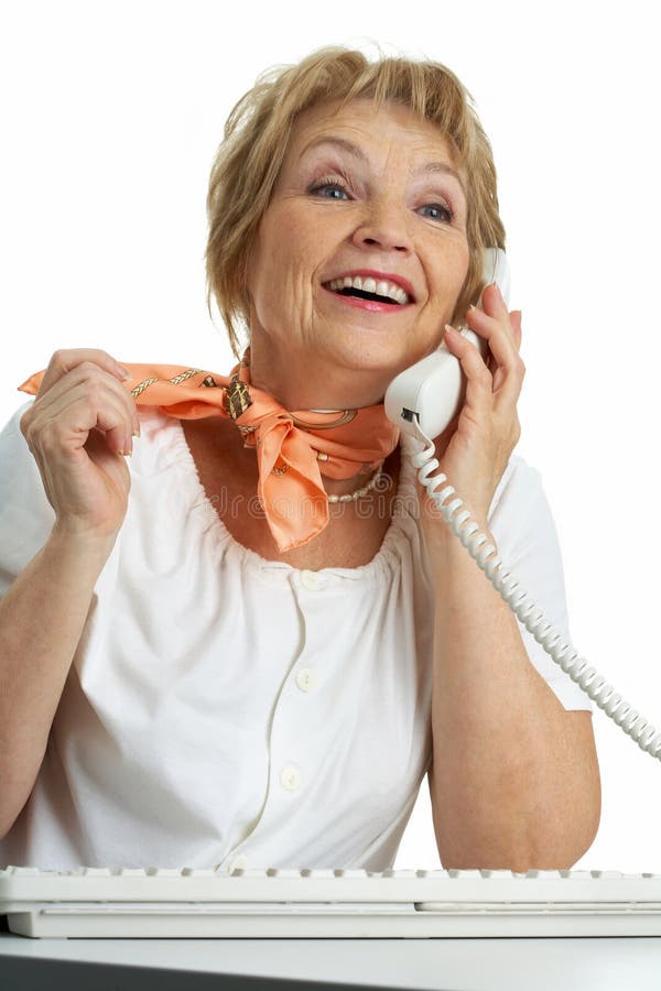 Senior Woman Having a Phone Call Stock Image - Image of ager, elegant ...
