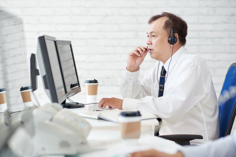 Calling to client stock photo. Image of emotion, helpdesk - 91836900