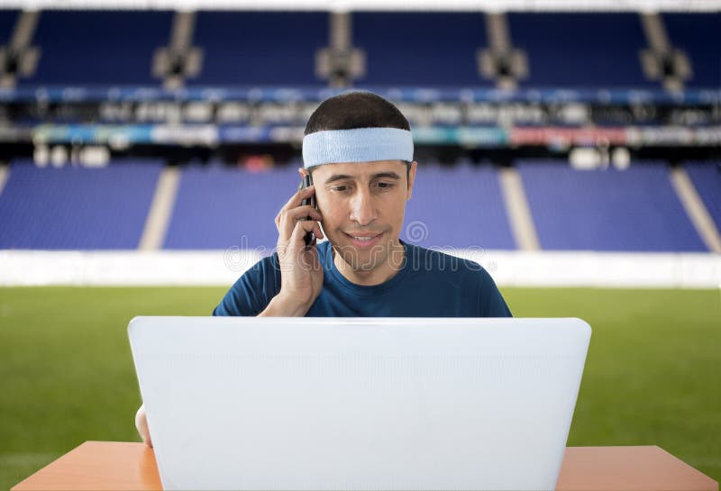 Calling To Make Your Bet from a Stadium Stock Image - Image of call ...