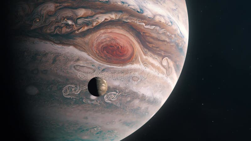 Callisto Moon Orbiting the Giant Planet Jupiter Stock Video - Video of ...
