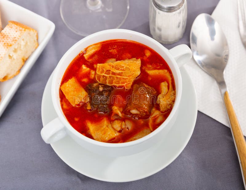 Callos a La Madrilena Served on Wooden Table Stock Image - Image of ...