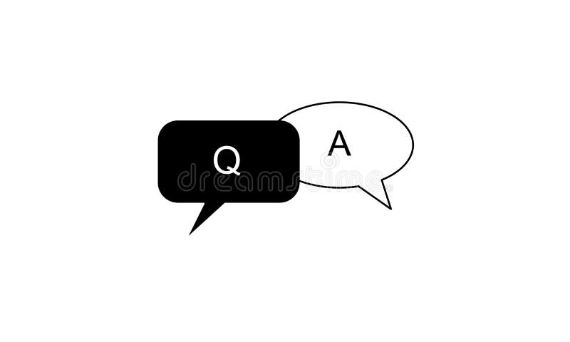 Callout or Bubble Question and Answer Black and White Flat Icon Stock ...