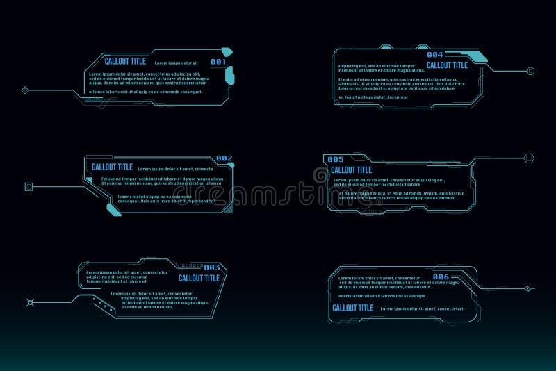 Callout Futuristic Frame Digital Technology Layout Template Vector Set ...