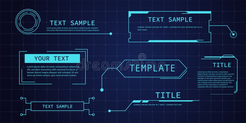 Callout Title Box Cyber Interface Design with Info Panels, Sci-fi ...