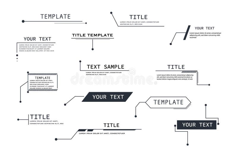Callout Title Text Box Abstract Vector Infographic with Digital HUD ...