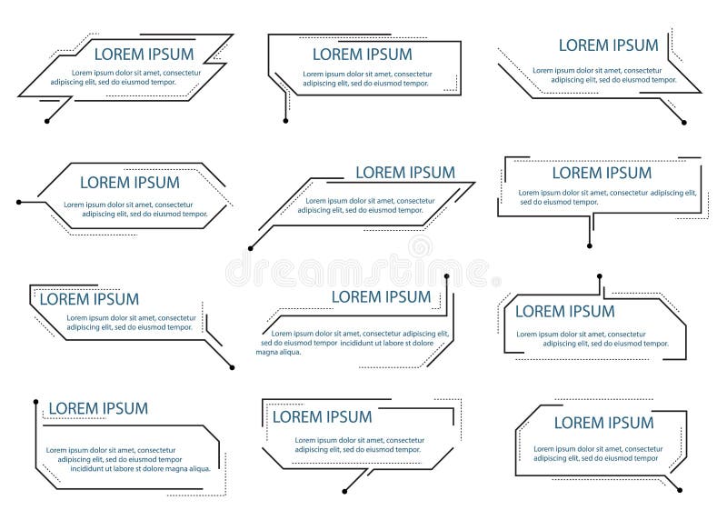 Callouts Signs Black Thin Line Set. Vector Stock Vector - Illustration ...