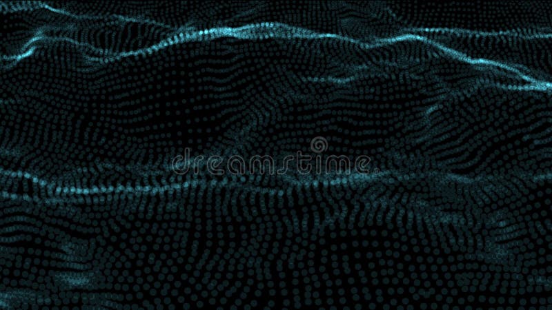 Calm Abstract Waves in Dark Colors with Glowing Lines Flowing through ...