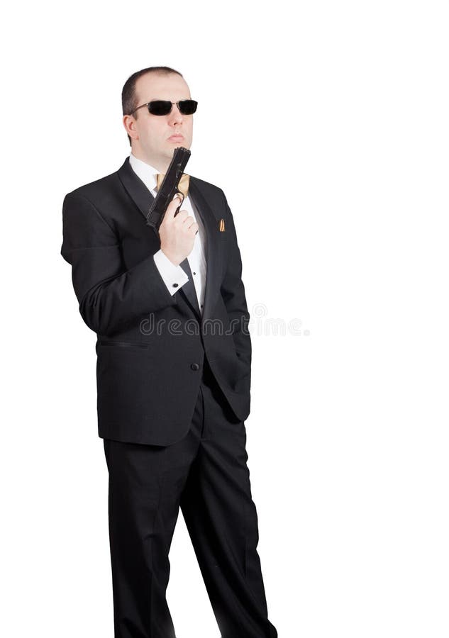 Secret Agent Pose stock image. Image of male, hair, draw - 14913839