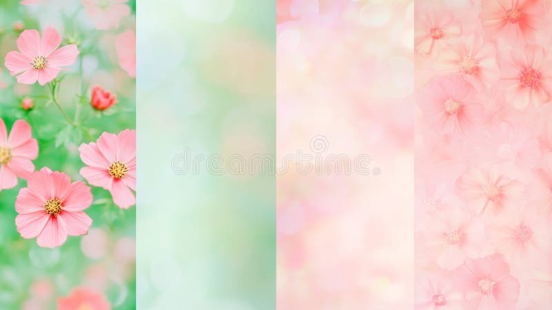 A Calm Atmosphere is Achieved with Delicate Pink Flowers on a Soft ...