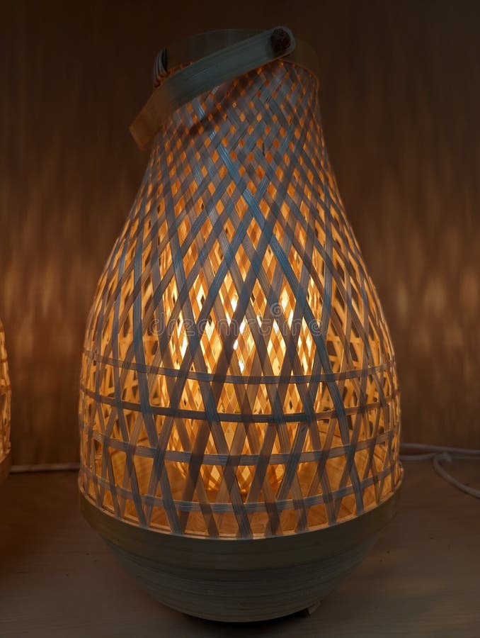 Calm Bamboo Night Lamp stock photo. Image of yellow - 265198020