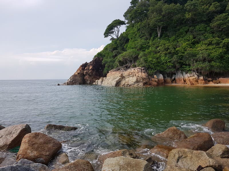 Calm Beach with Natural Nature Landscape Stock Photo - Image of coast ...
