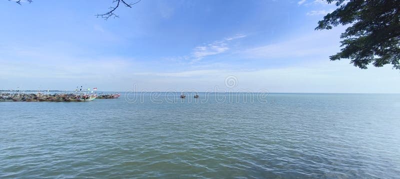 The Calm and Beautiful Blue Ocean. Stock Photo - Image of coast ...