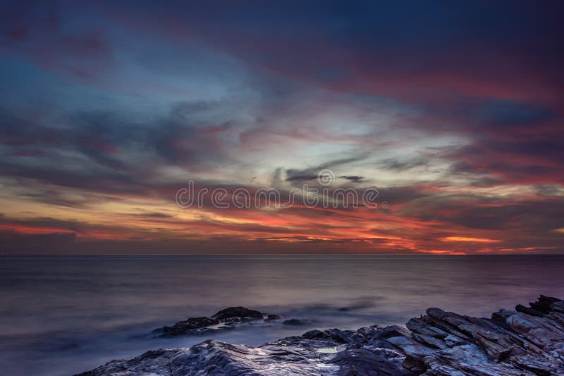 Calm Beautiful sunset stock photo. Image of clouds, orange - 62290018