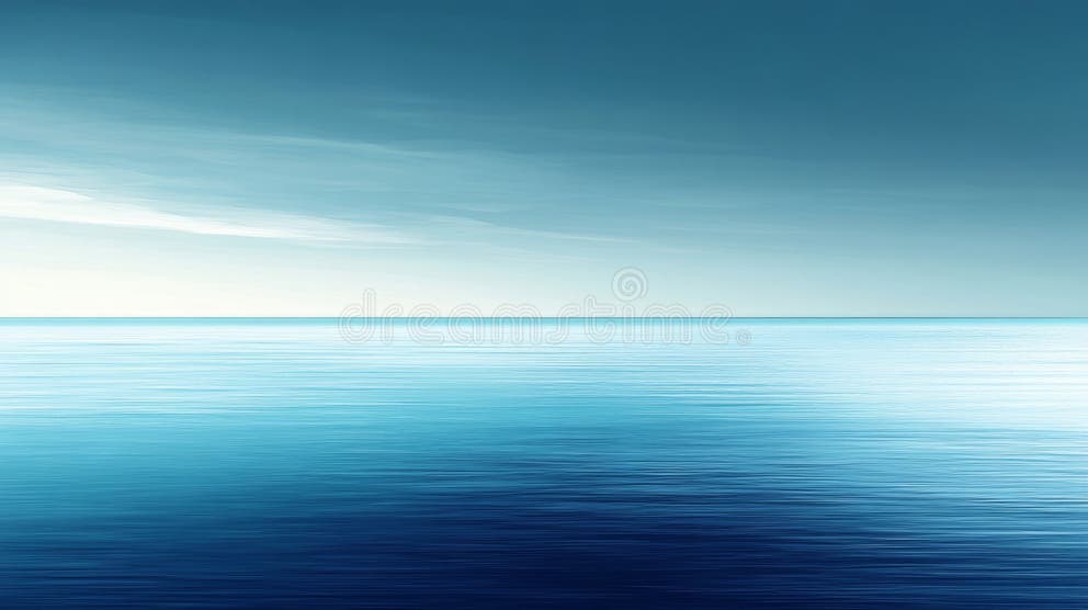 Calm Blue Ocean Under a Clear Sky Stock Illustration - Illustration of deep, ocean: 376513883