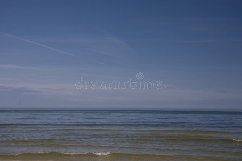 Calm Blue Sea Landscape with Cloudless Sky and Water Stock Photo ...