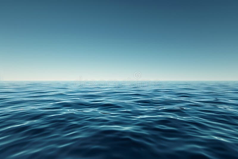Calm Blue Sea with a Smooth Gradient Sky at Dusk, Evoking Peace Stock ...