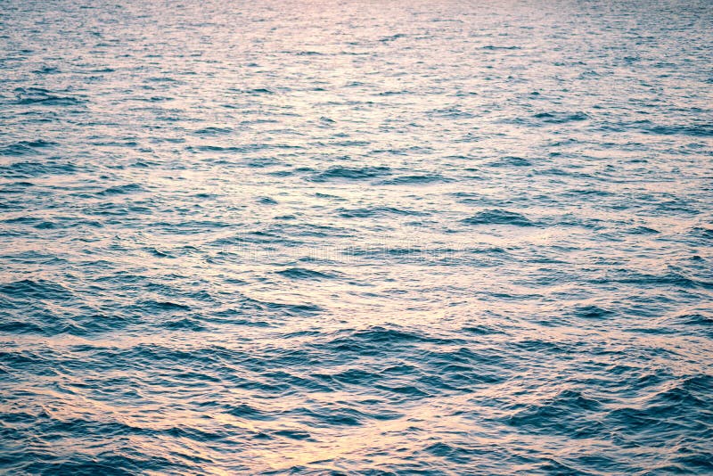 Calm Blue Sea Wave Surface Background Reflected with Evening Sun Stock ...
