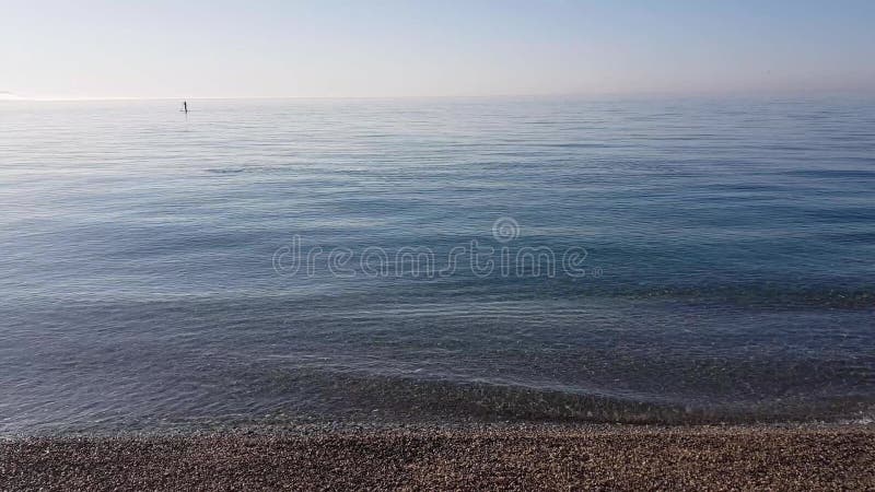 Calm Blue Waves in the Ocean Sea or River. Gold Shiny Glare of the Sun ...
