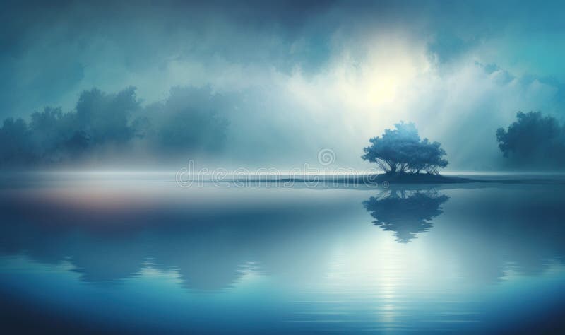 Calm Blue Water Scene Background for Web and Print Designs. Stock ...