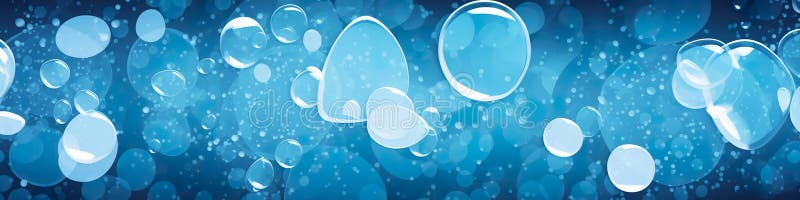 Calm Blue White Panoramic Banner Featuring Abstract Water Shapes and ...