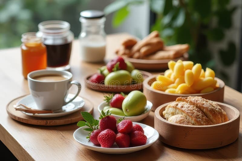 Calm Breakfast Moment stock illustration. Illustration of peaceful ...