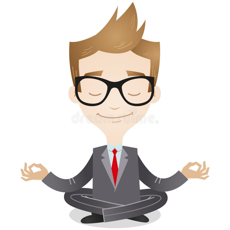 Calm Businessman Meditating Stock Vector - Illustration of leisure ...