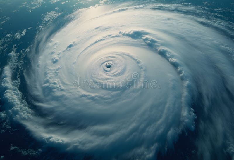 Calm Center of Hurricane with Spinning Clouds Stock Illustration - Illustration of power ...