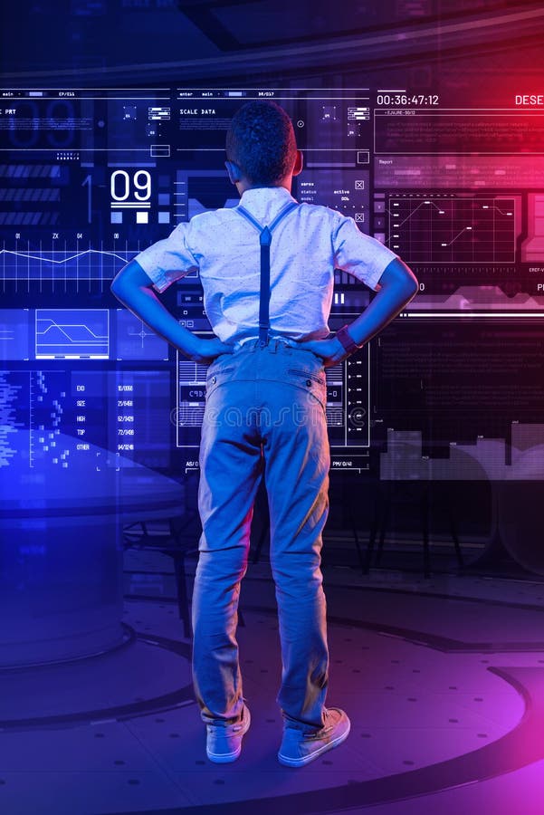 Calm Child Looking Attentive while Sitting at the Lesson Stock Photo ...