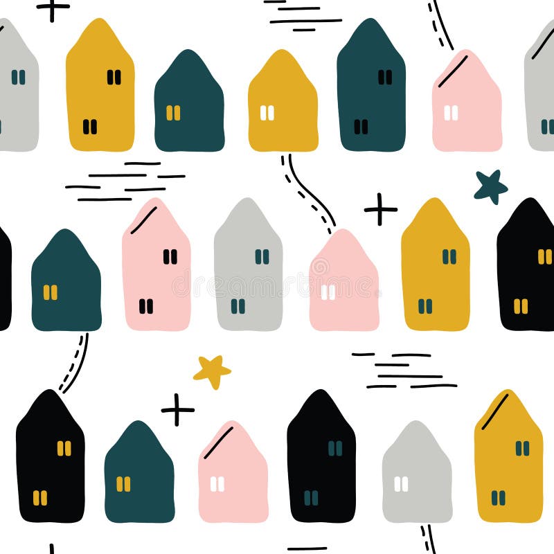 Calm city pattern stock vector. Illustration of notebooks - 124279048