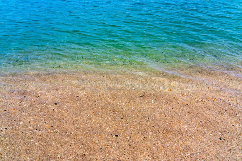 Calm Clear Blue Sea and White Sand Beach Stock Image - Image of coast ...