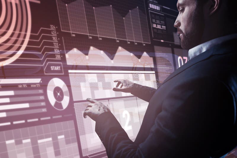 Calm Database Administrator Looking Serious while Working Stock Photo ...