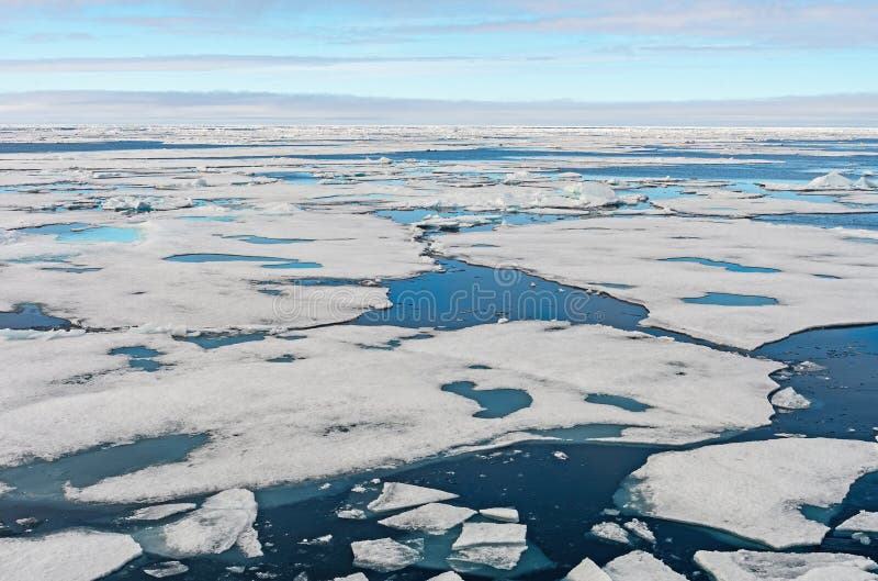 Calm Day on the Arctic Pack Ice Stock Photo - Image of scenic, arctic ...