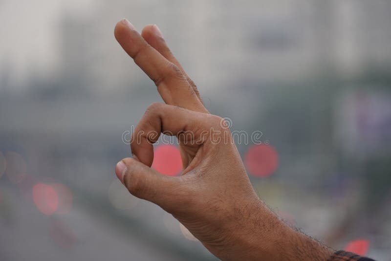 Calm Down Symbol of Hand with a Beautiful Background Stock Photo ...
